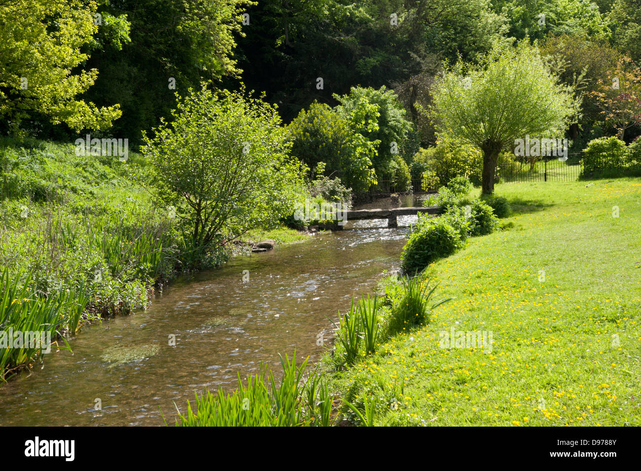 View of the village of Upper Slaughter, Gloucestershire, UK Stock Photo ...