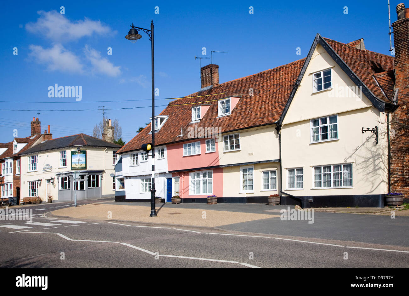 Historic buildings on Quayside, Woodbridge, Suffolk, England Stock ...