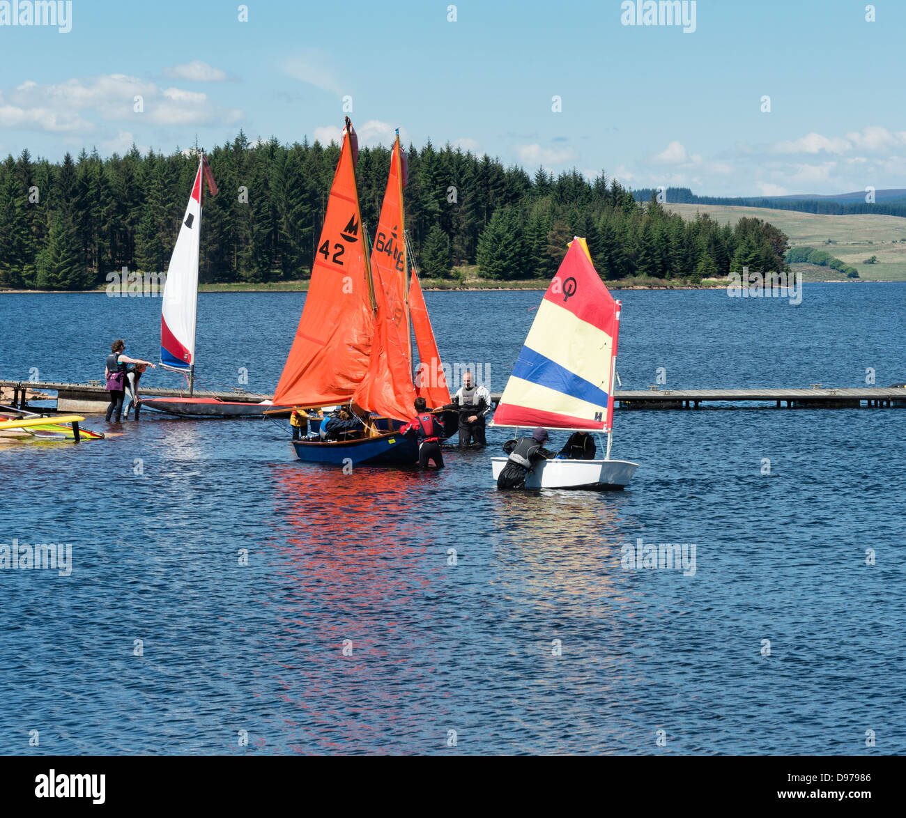 Young people learning sailing skills at Kielder Water Sailing Club ...
