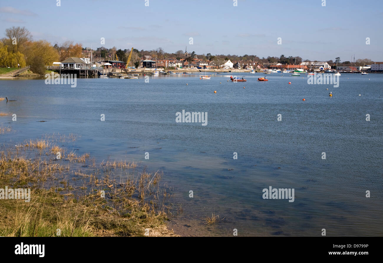 General view of the River Deben at Woodbridge, Suffolk, England Stock ...
