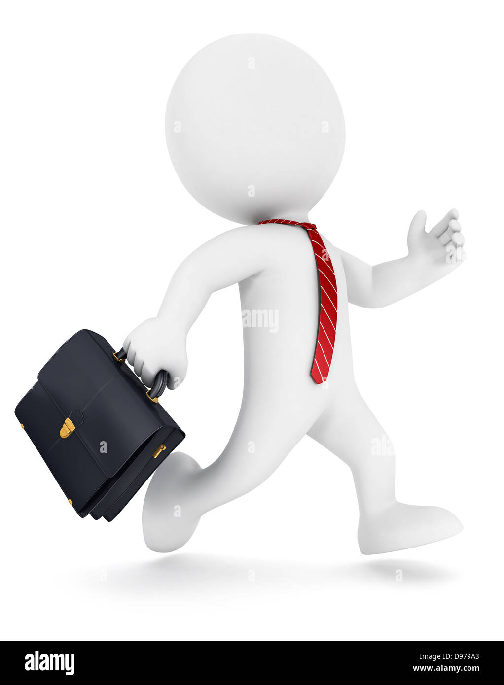3d white people businessman running, isolated white background, 3d ...