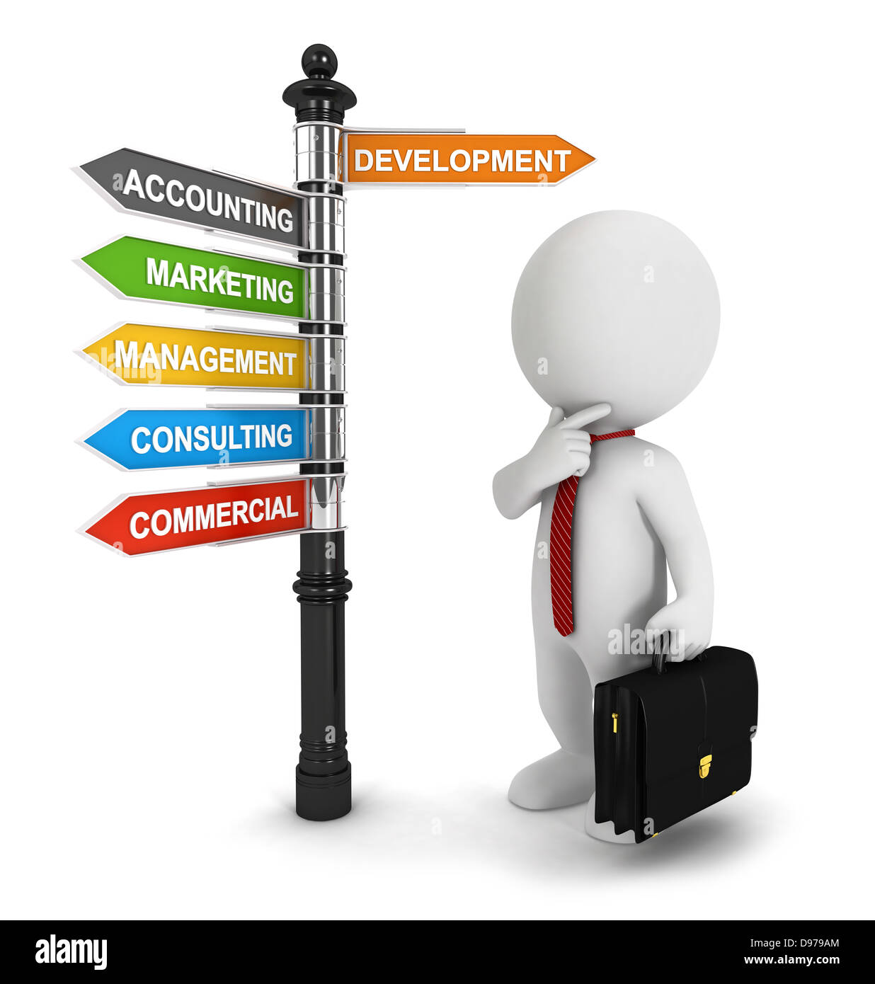 3d white people businessman seeking a job, isolated white background ...