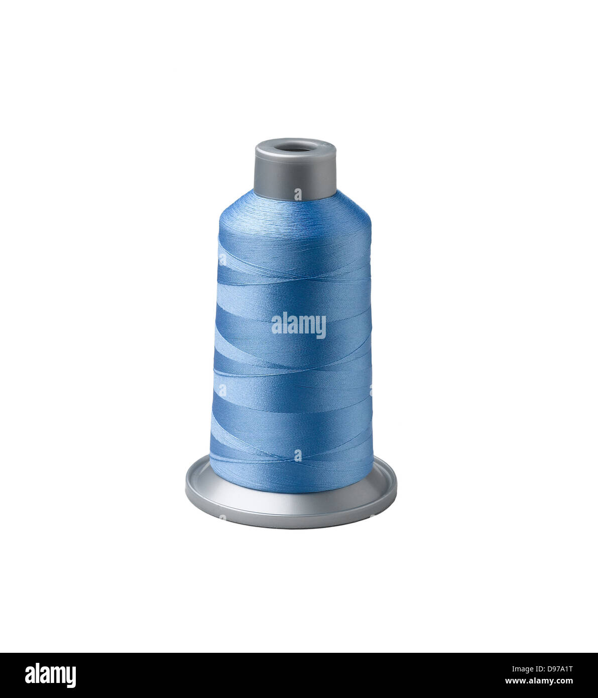 Bobbin of blue thread isolated on white background Stock Photo - Alamy