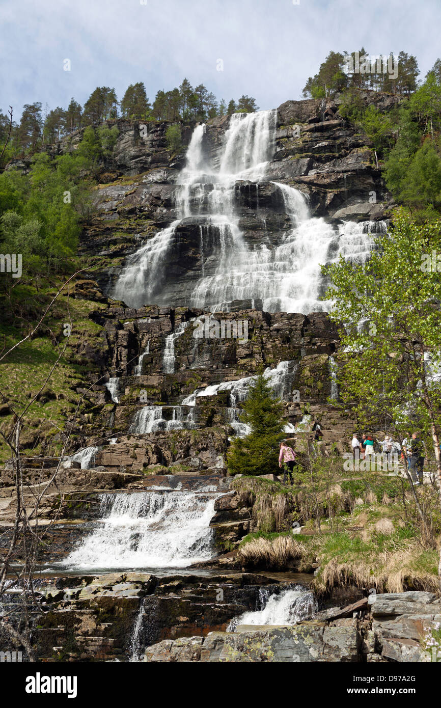 Tvindefossen Falls near to Voss in Norway Stock Photo - Alamy