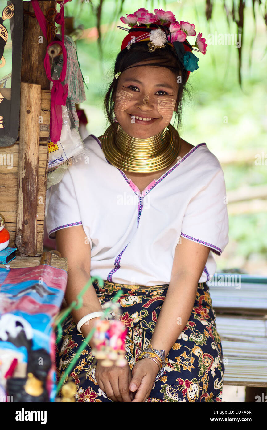 Portrait of the Karen Long-Neck tribes women in Thailand Stock Photo ...