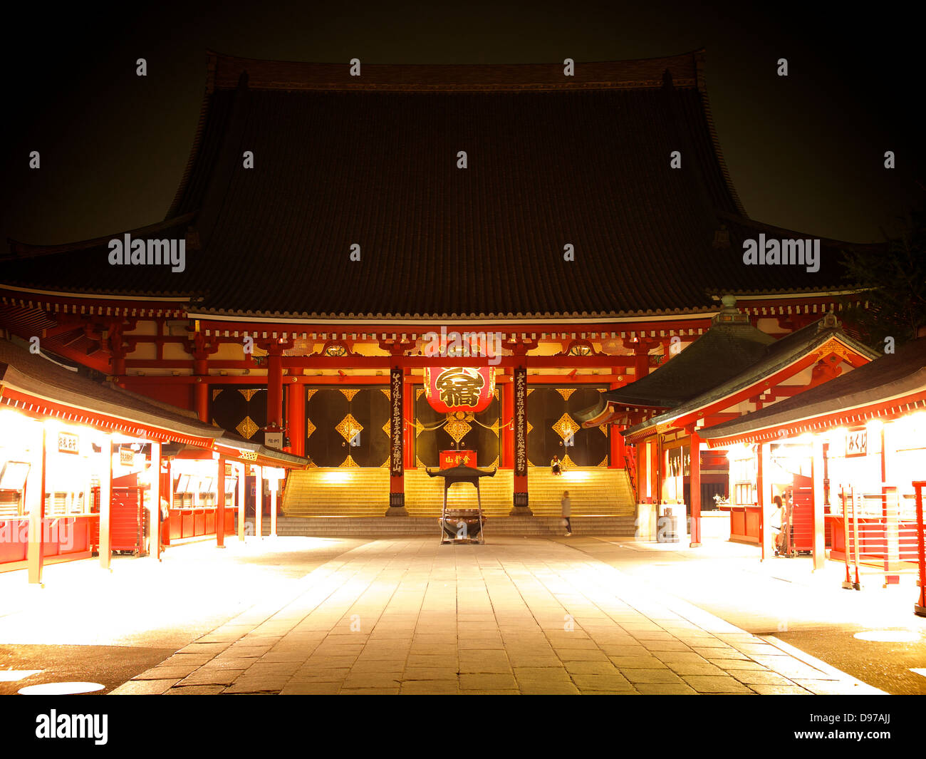 Main Hall of Senso-ji Temple Illuminated at Night Stock Photo - Alamy