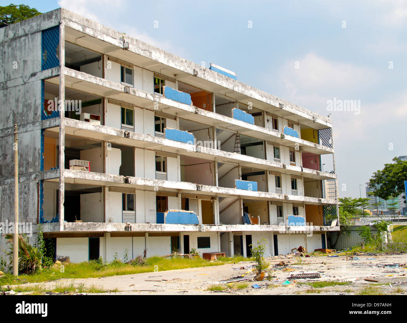 Abandoned living quarter waiting to be demolished Stock Photo - Alamy