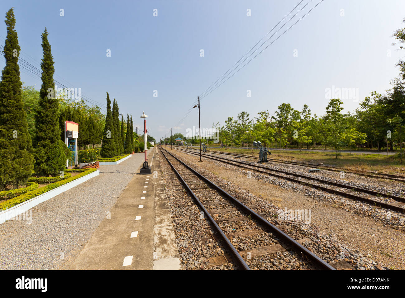 Long Railway Line Leading to the Distance Destination Stock Photo - Alamy