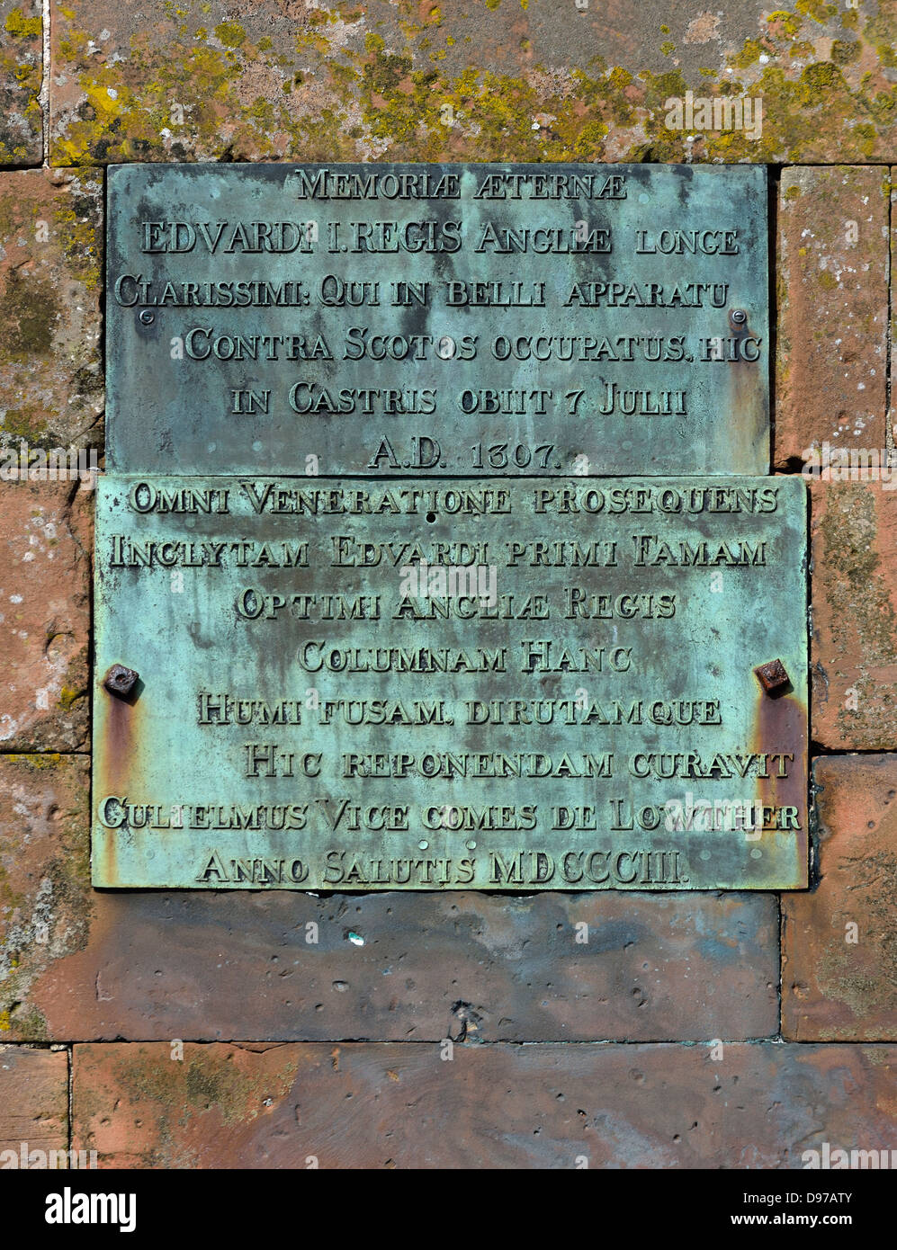 Latin inscriptions on Monument to King Edward I. Burgh-by-Sands ...