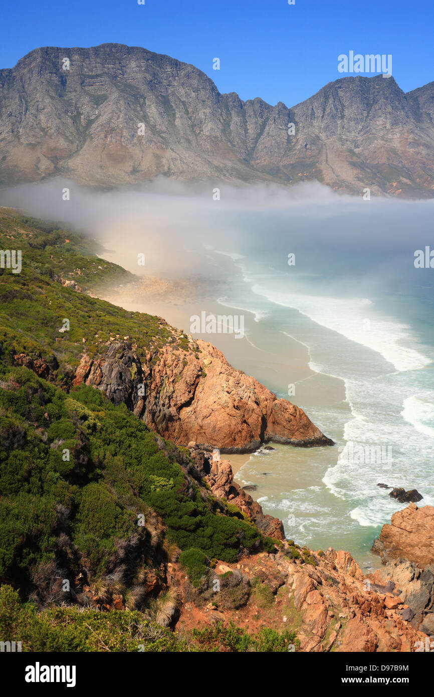Aerial view of False Bay beach in the Cape Peninsula, Cape Town ...