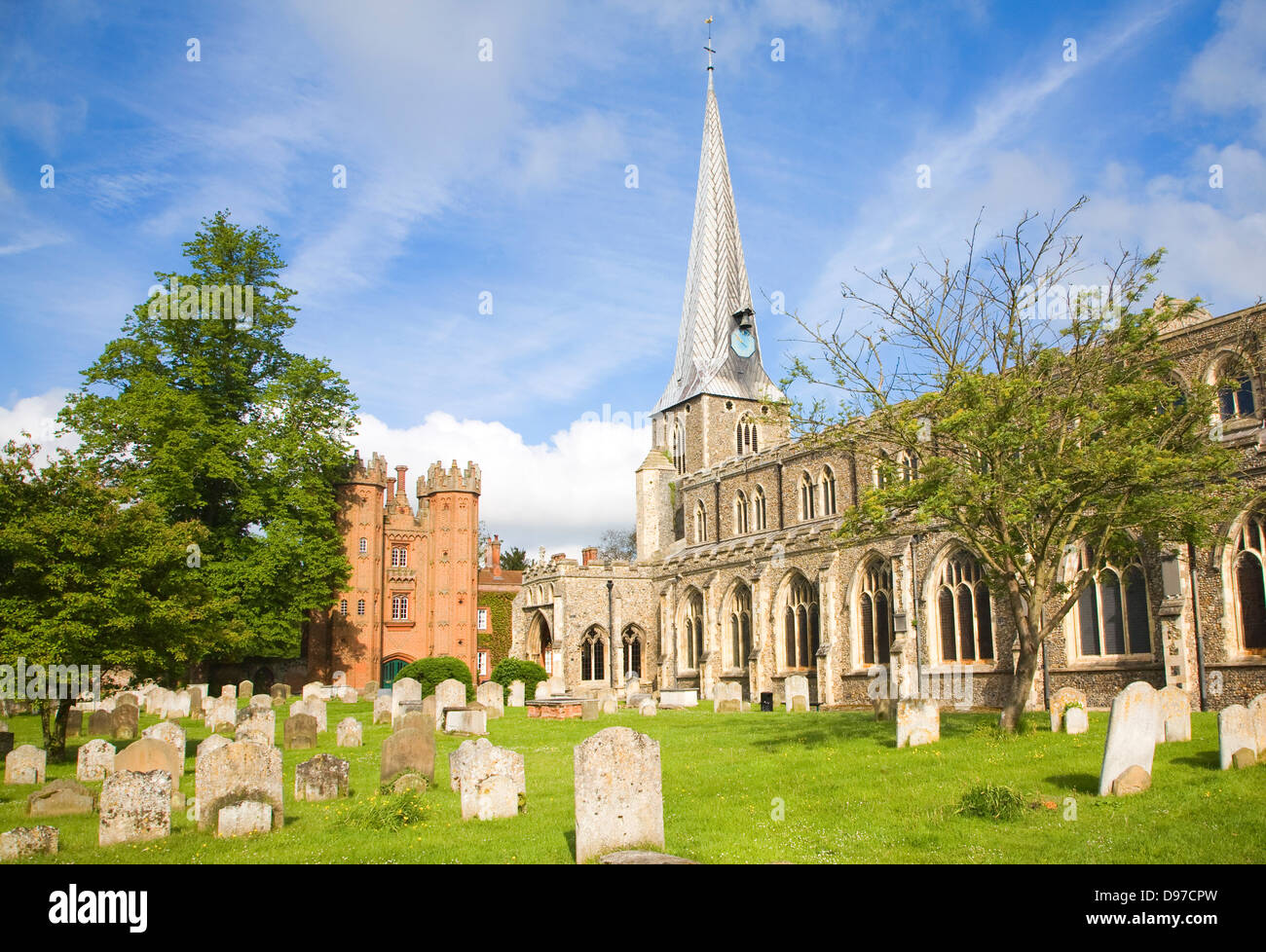 Historic St Mary's Church and Deanery Tower, Hadleigh, Suffolk, England ...