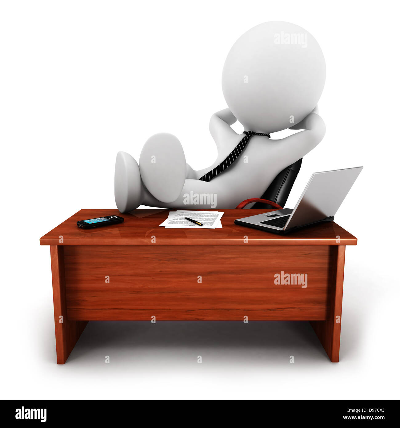 3d white people relaxed businessman, isolated white background, 3d ...