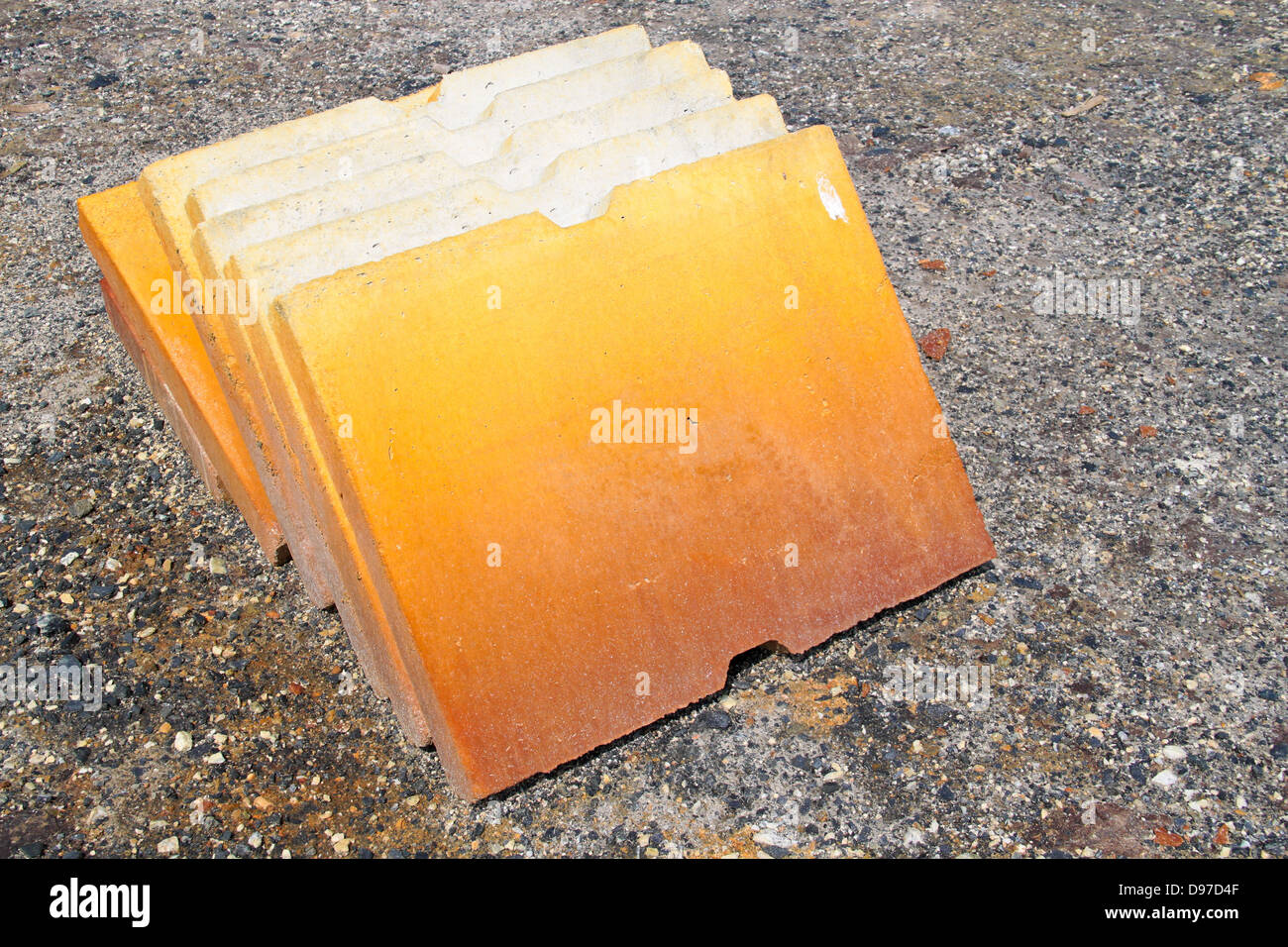 Stack of mineral tainted concrete slabs Stock Photo - Alamy