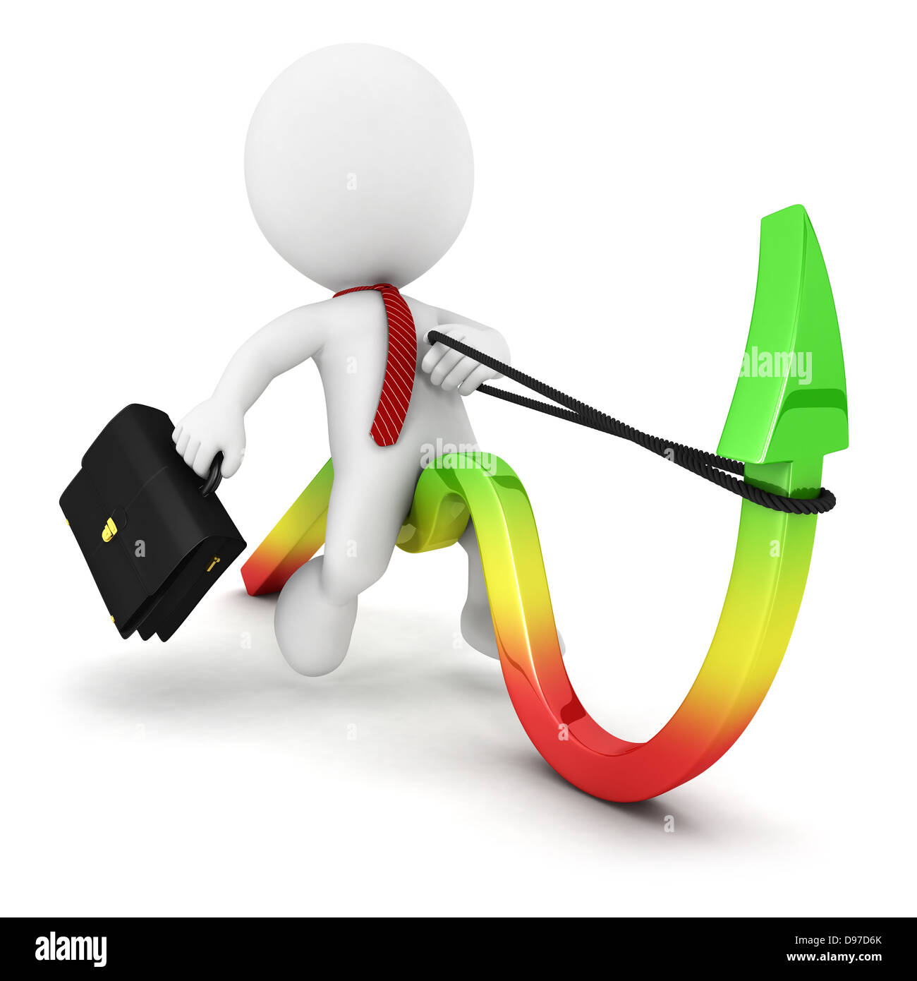 3d white people businessman statistics improvement, isolated white ...