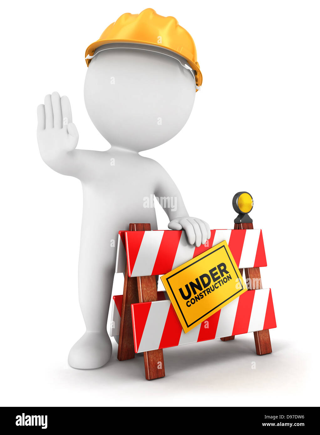 3d white people under construction, isolated white background, 3d image ...