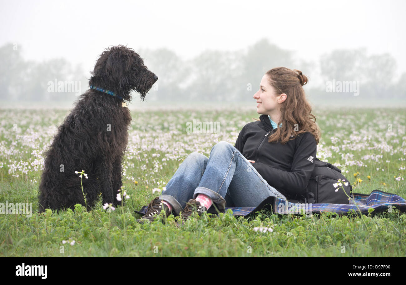 Woman labradoodle hi-res stock photography and images - Alamy