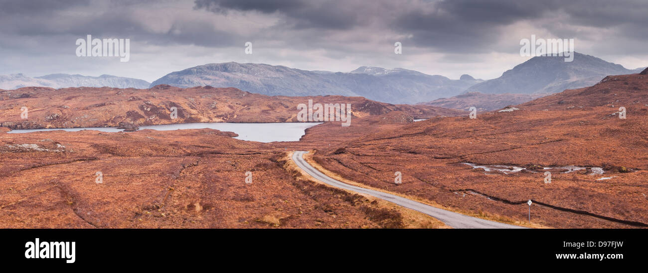 Rugged mountain scenery in the Sutherland area of the Scottish ...