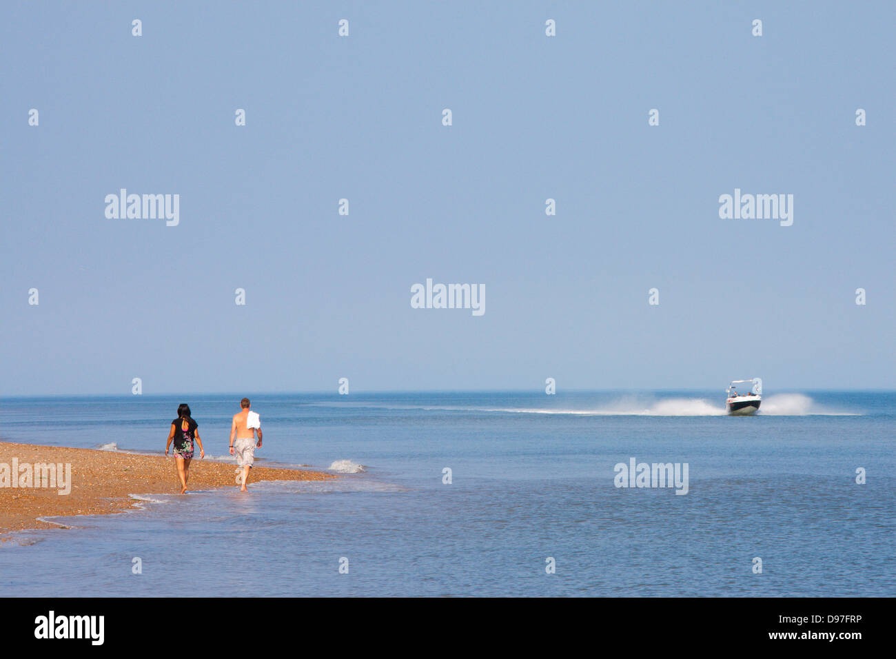 NORFOLK; ENGLAND; THORNHAM; BEACH; COUPLE; SUMMER; WALKING Stock Photo ...