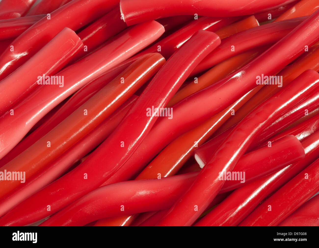 Thick strawberry laces laid out hi-res stock photography and images - Alamy