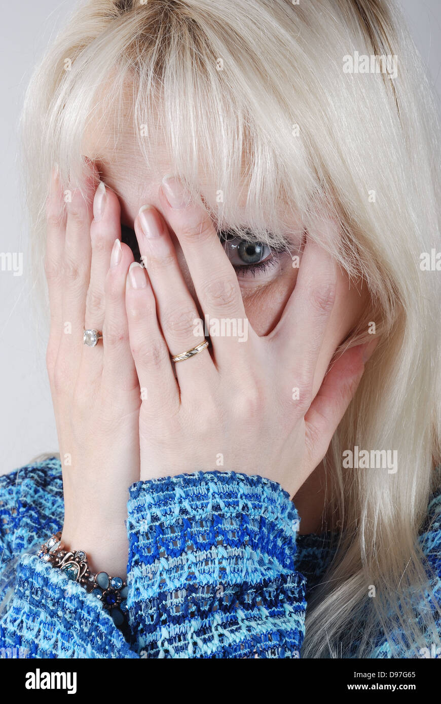 Portrait of a woman with a problem Stock Photo - Alamy