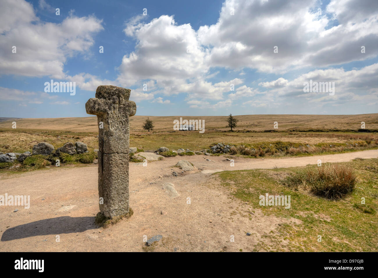 Devon Dartmoor Nun's Cross 13th century stone cross with the deserted ...
