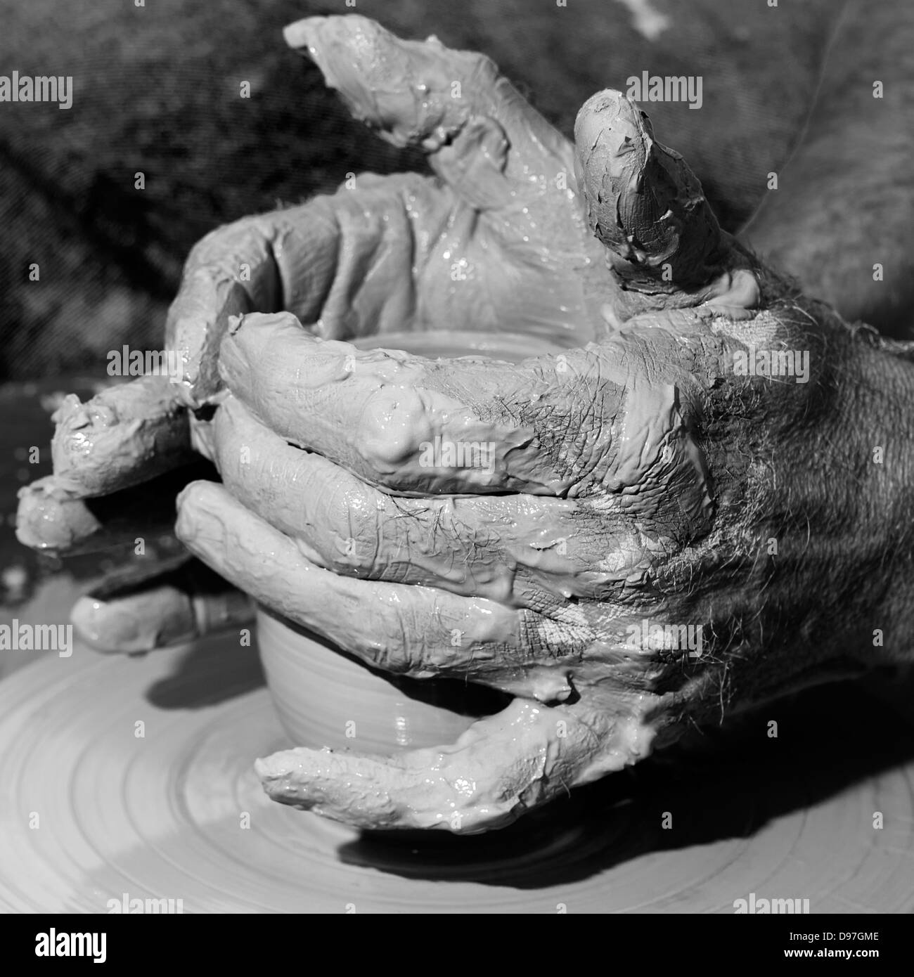 Hands forming a circle or chain Black and White Stock Photos & Images ...
