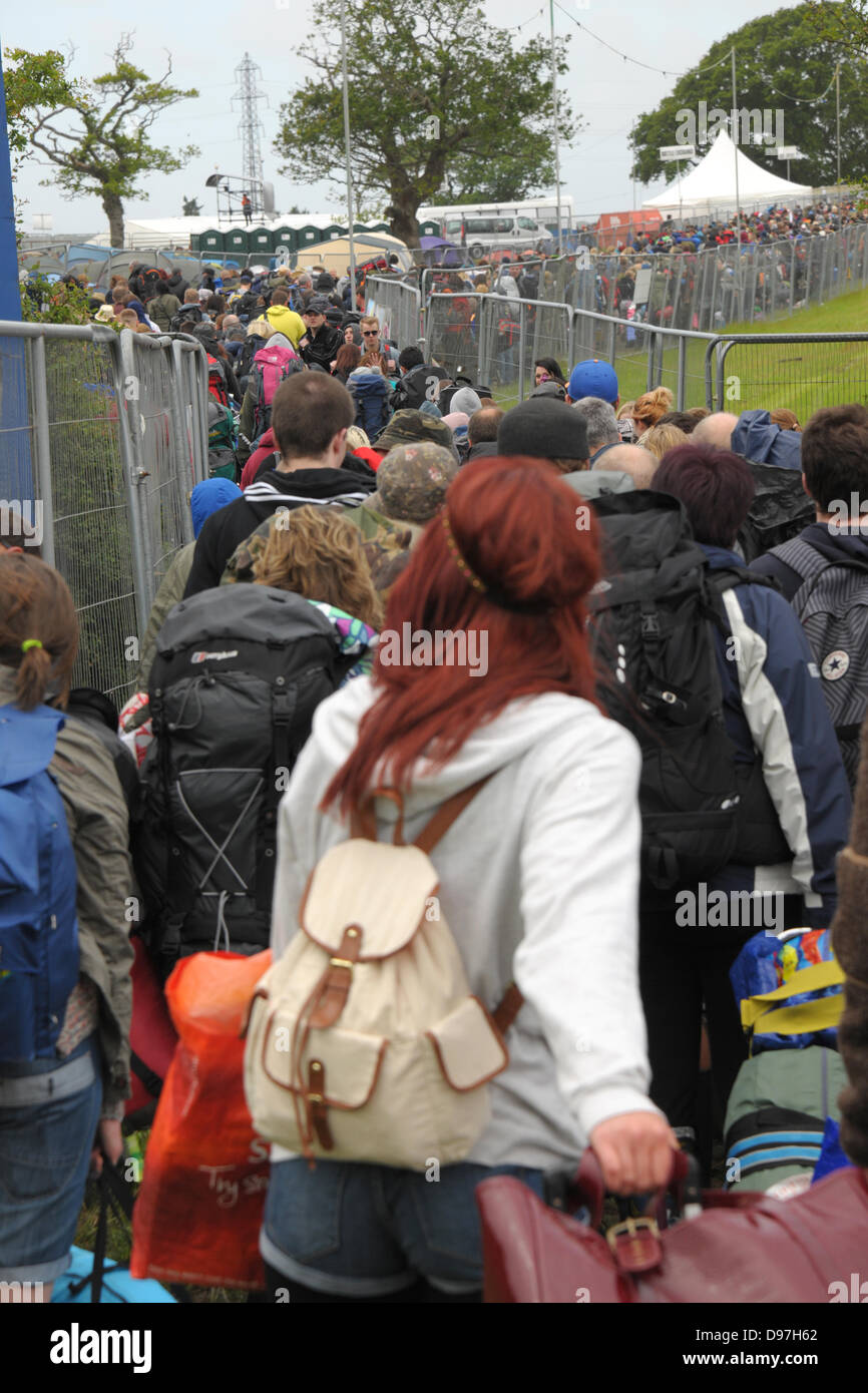 ISLE OF WIGHT, England - June 23rd 2013. Thousands of heavily laden ...