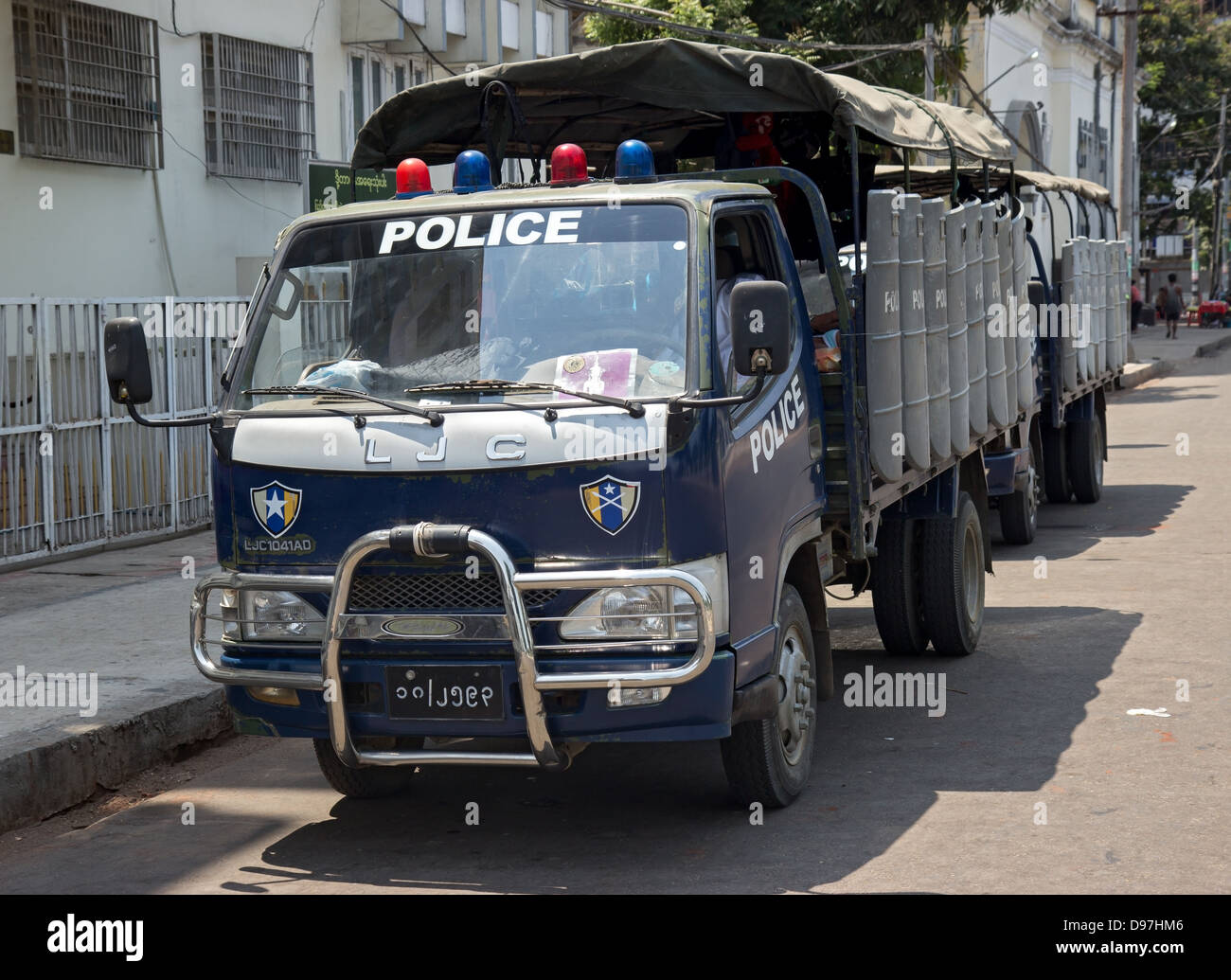 police car in Yangon Stock Photo - Alamy