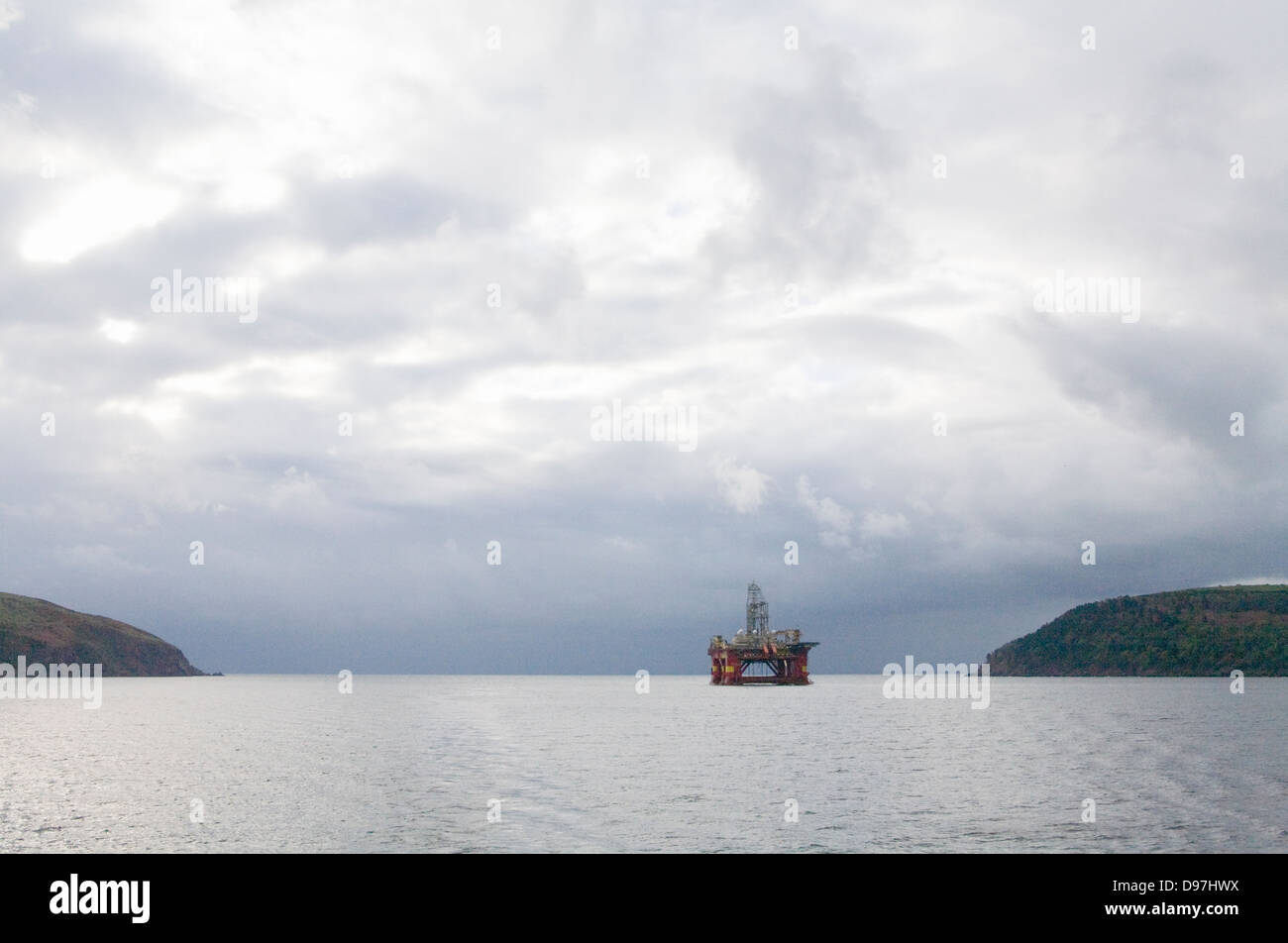 Oil drilling rig Stena Don Semi submersible vessel Invergordon Cromarty ...