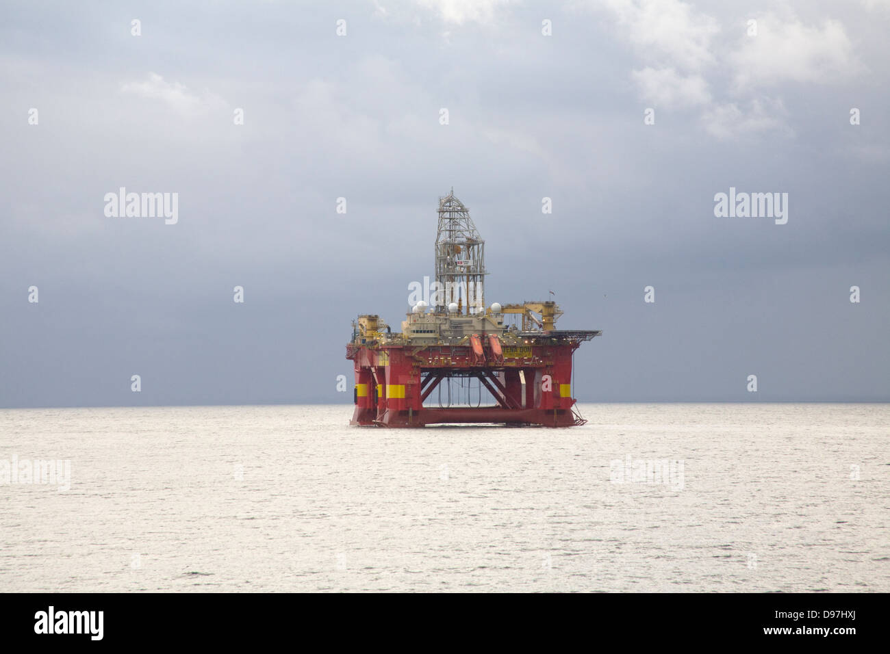 Oil drilling rig Stena Don Semi submersible vessel Invergordon Cromarty ...