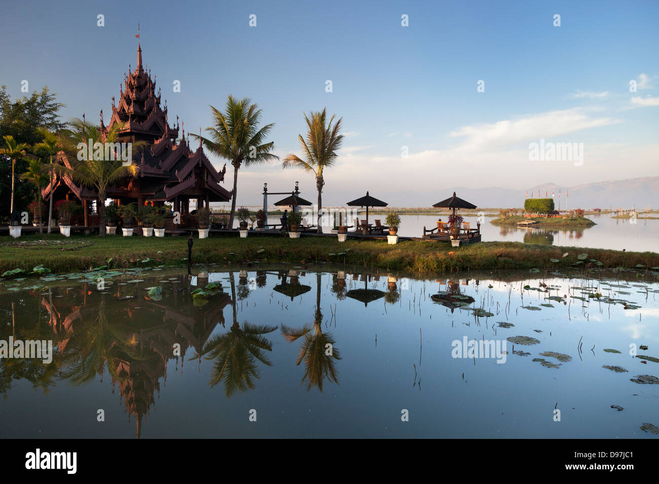 The Lake Inle Resort at sunset, Myanmar 6 Stock Photo - Alamy