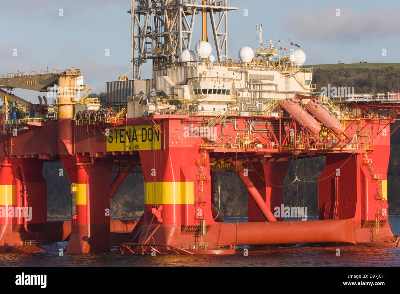 Oil drilling rig Stena Don Semi submersible vessel Invergordon Cromarty ...
