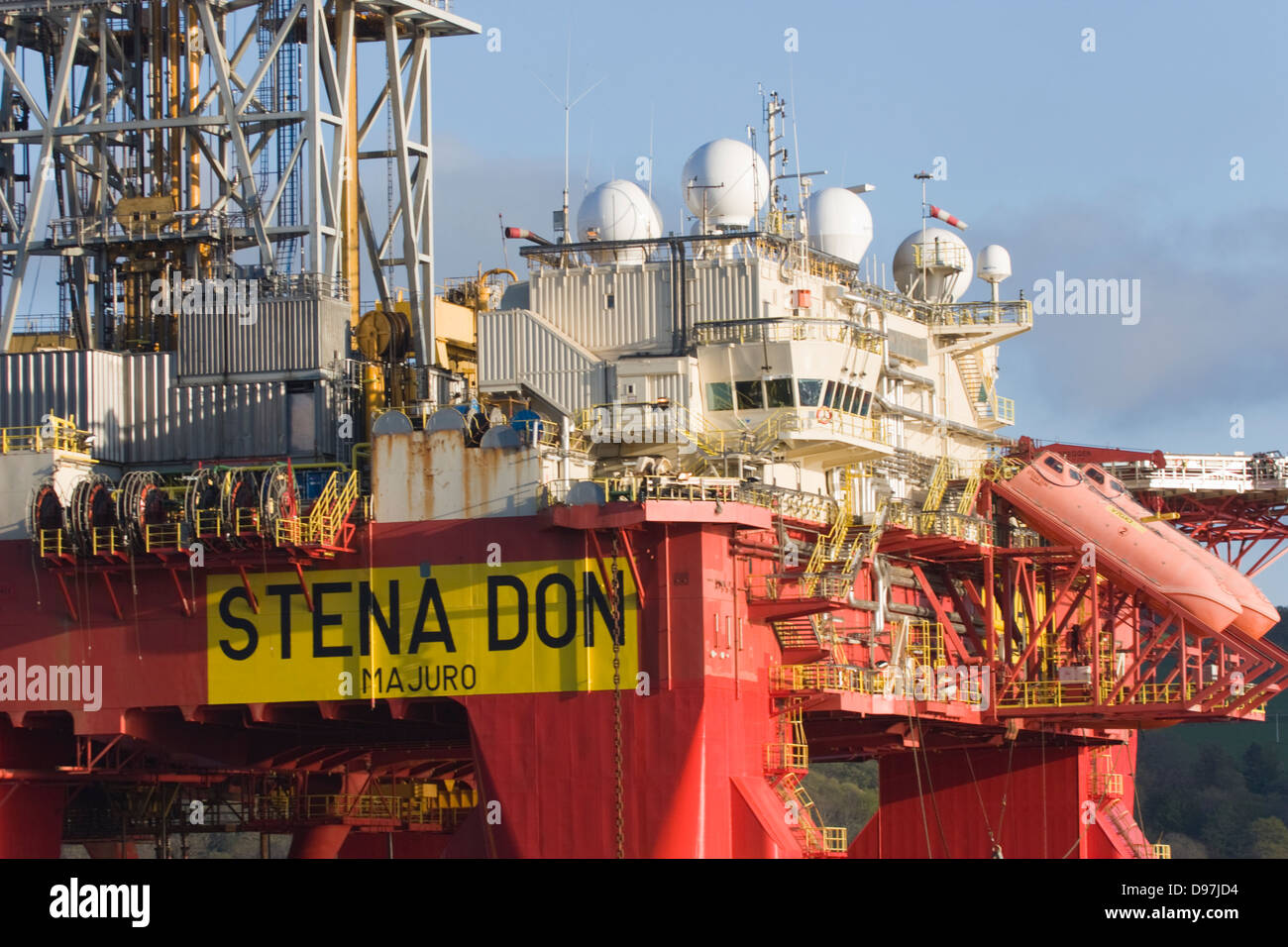 Oil drilling rig Stena Don Semi submersible vessel Invergordon Cromarty ...
