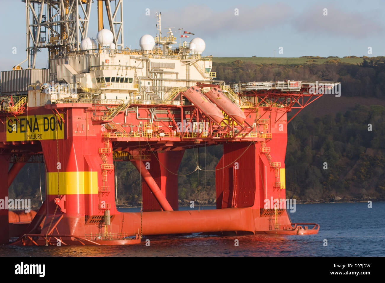 Oil drilling rig Stena Don Semi submersible vessel Invergordon Cromarty ...