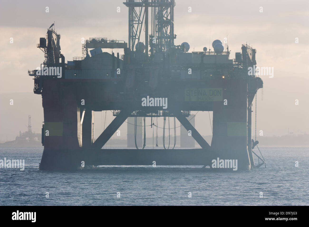 Oil drilling rig Cromarty Firth Invergordon Stena Don Semi submersible ...