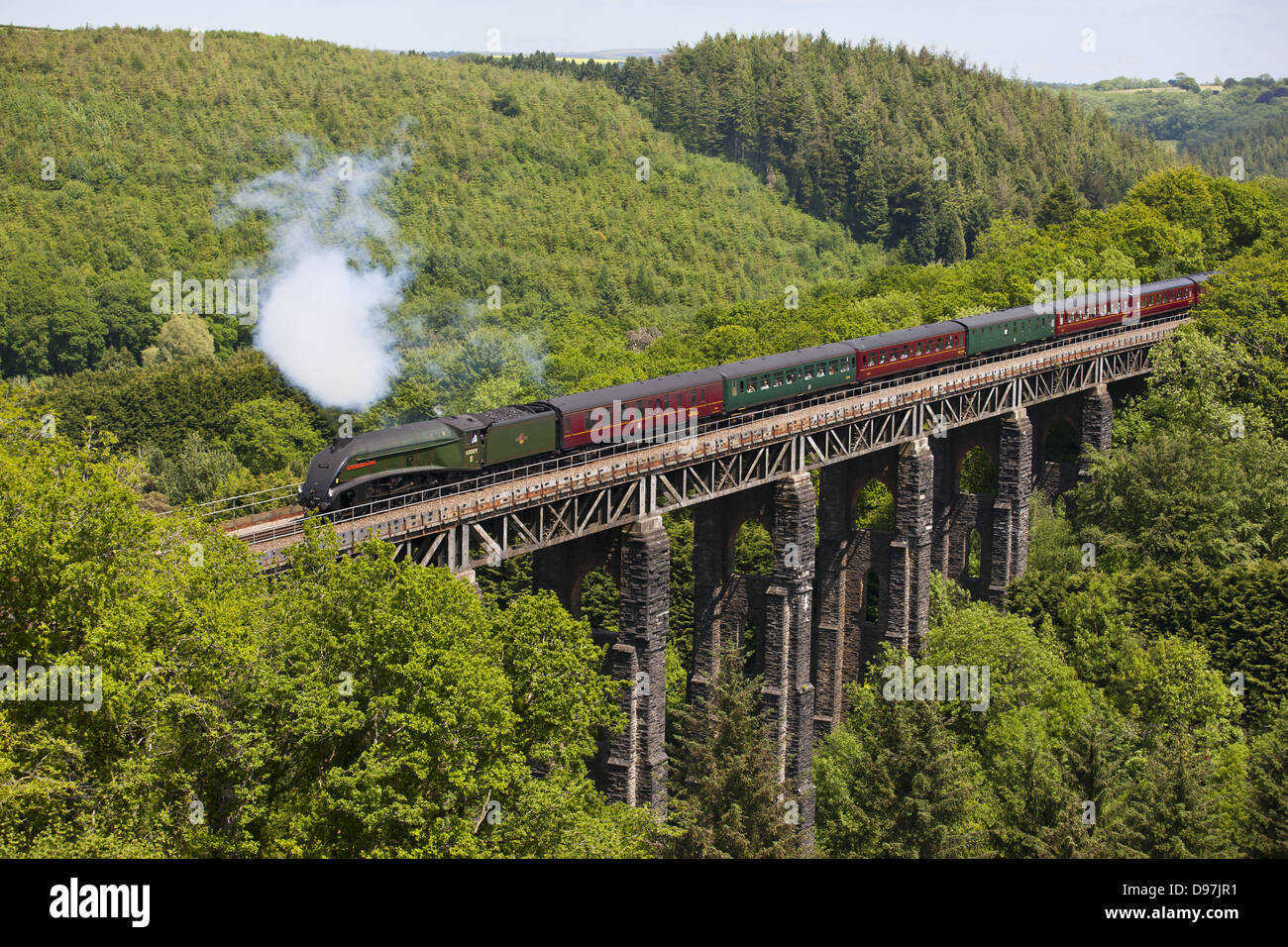 The Royal Duchy Steaming Over St Pinnock Viaduct in Cornwall Stock ...