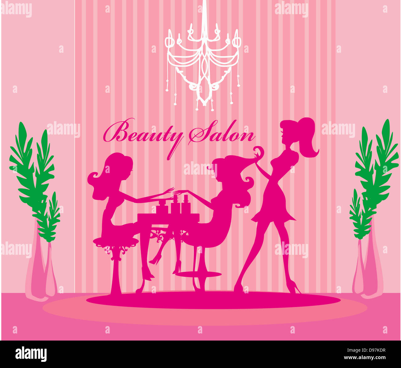 Vector illustration of the beautiful woman in beauty salon Stock Photo ...