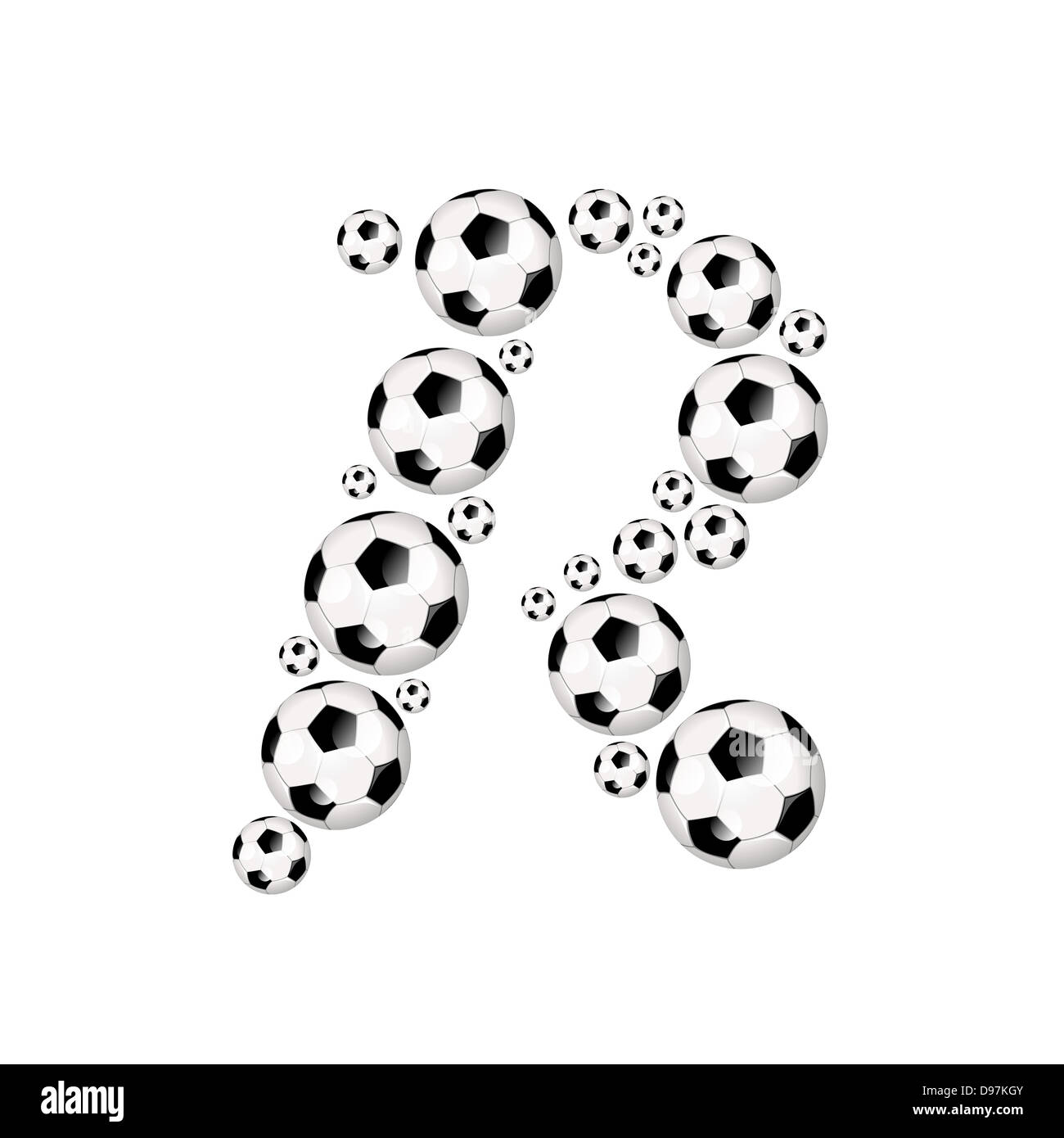 Soccer alphabet capital letter R illustration icon with soccer or ...