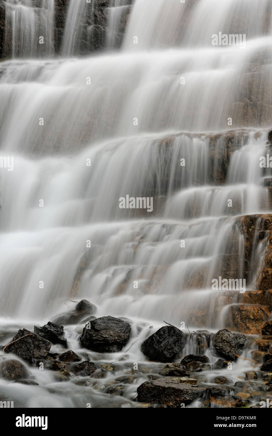 Silver Staircase Falls Glacier National Park Montana USA Stock Photo ...