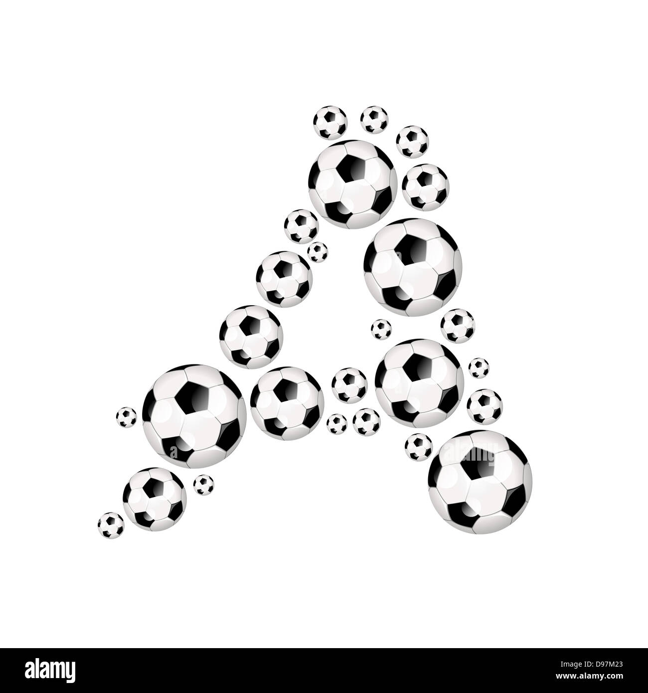 Soccer alphabet capital letter A illustration icon with soccer or ...