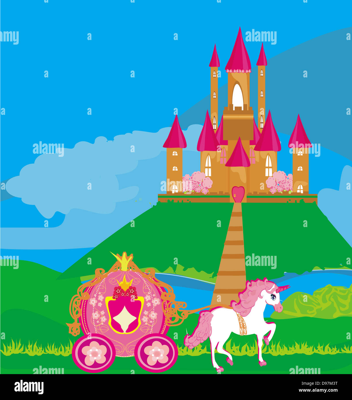 castle and beautiful carriage Stock Photo - Alamy