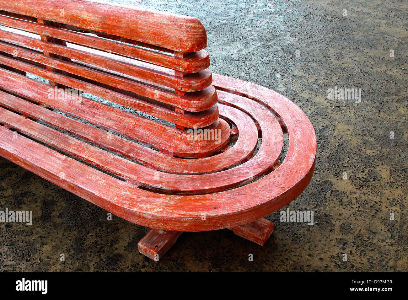 Wood long Chairs for relaxing in the shade Stock Photo - Alamy