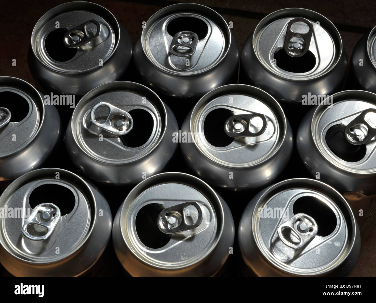 Empty aluminium drinks cans Stock Photo - Alamy