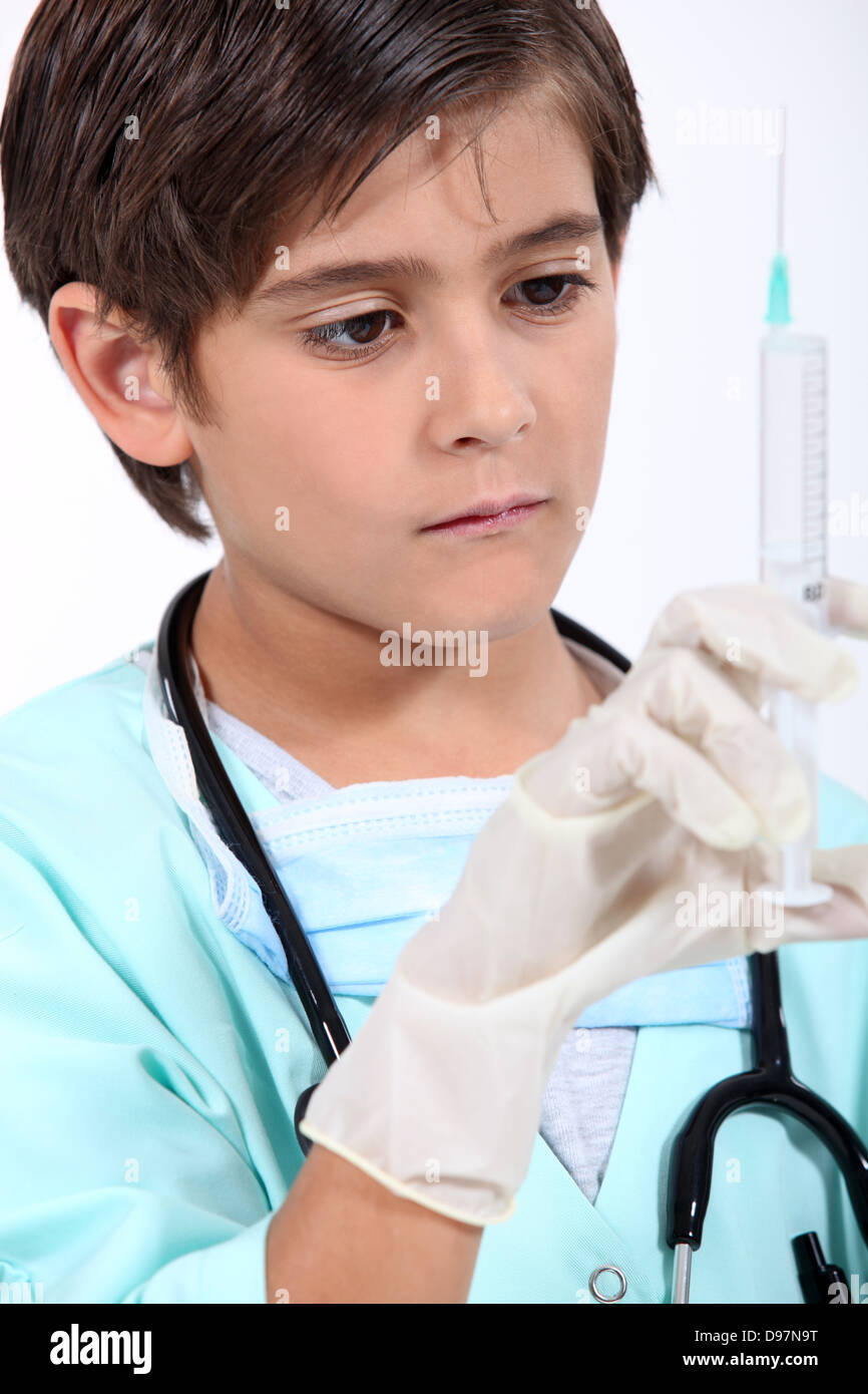 Child with syringe Stock Photo - Alamy