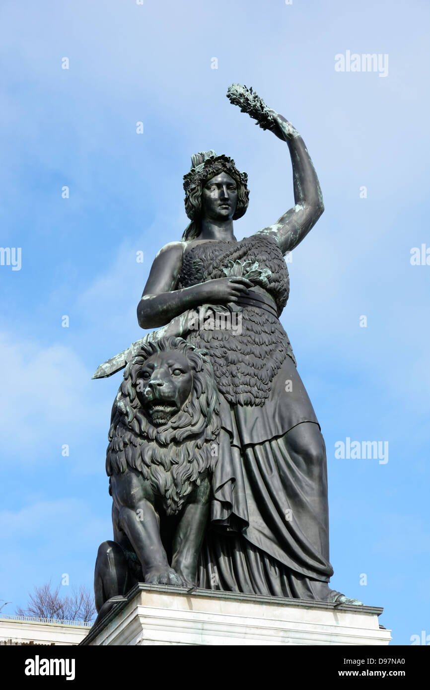 Bavaria Statue in Munich (Germany) at the Theresienwiese, built 1850 ...