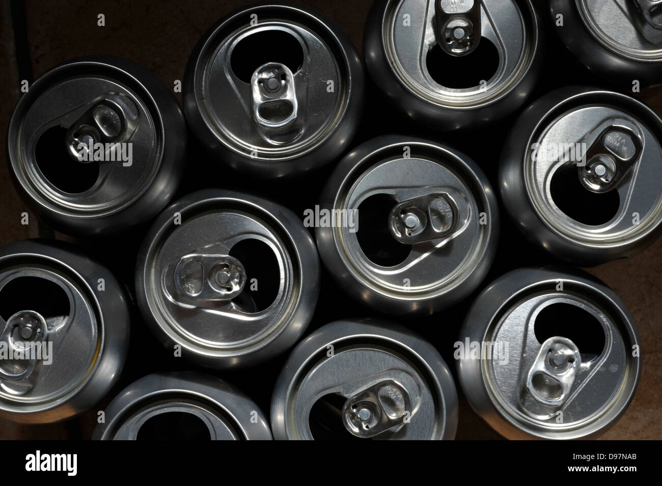 Empty drink cans for waste metal recycling Stock Photo - Alamy