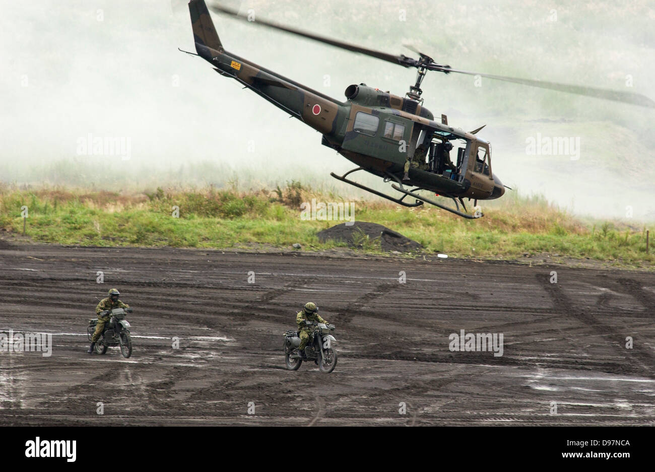 Japan Ground Self-Defense Forces (GSDF) take part in a live fire ...