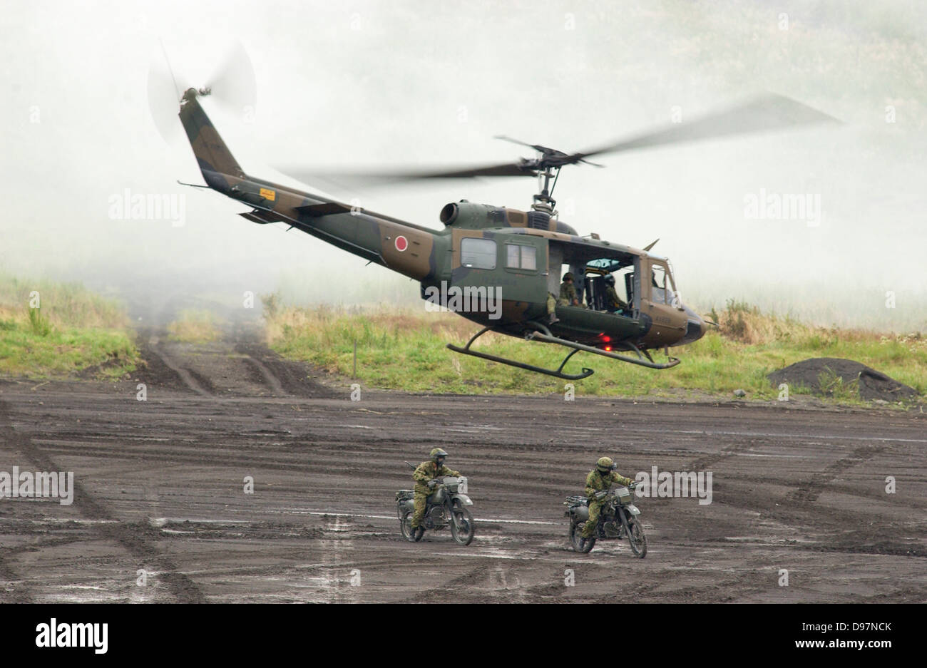 Japan Ground Self-Defense Forces (GSDF) take part in a live fire ...