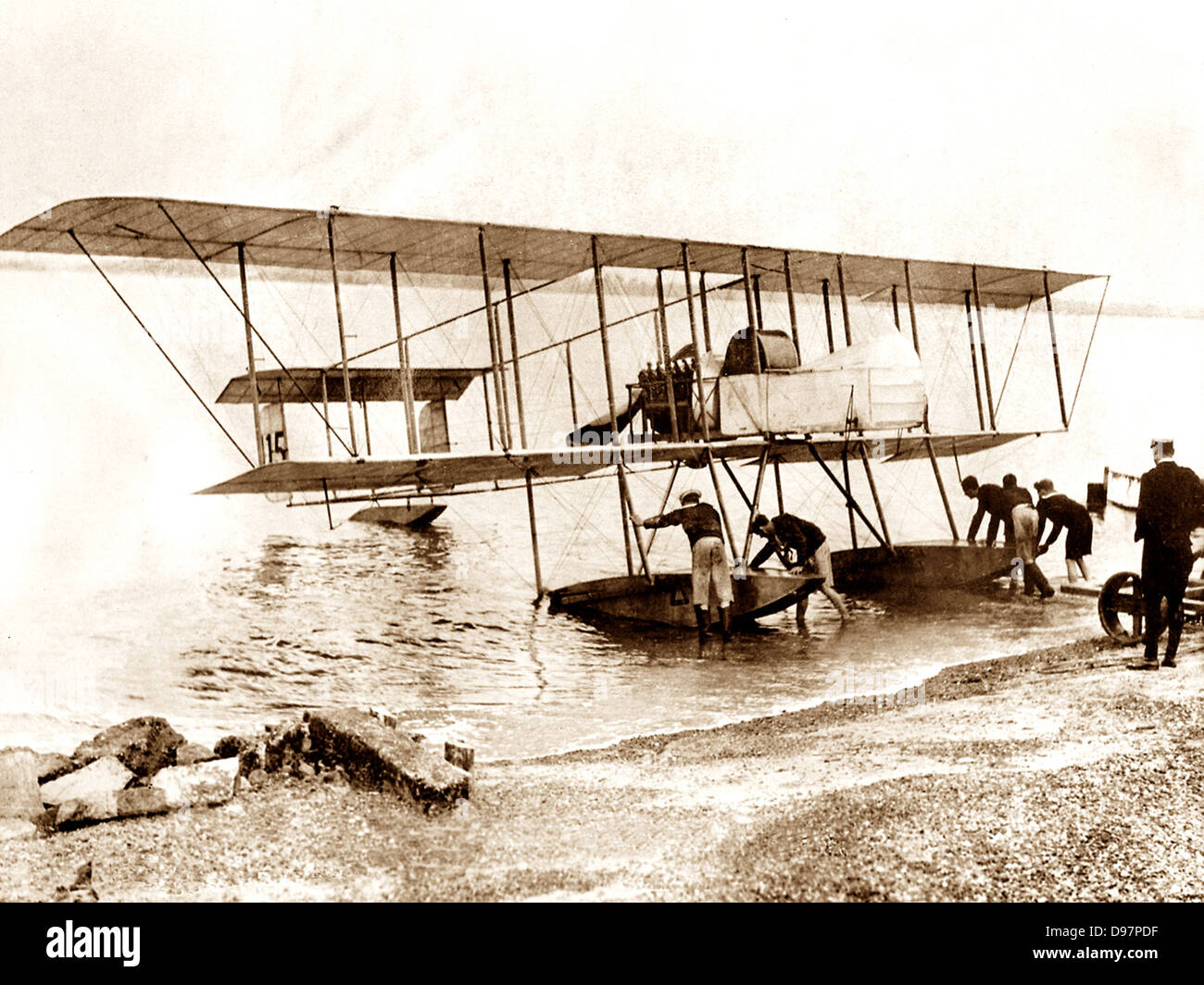 Felixstowe Navy Seaplane early 1900s Stock Photo - Alamy