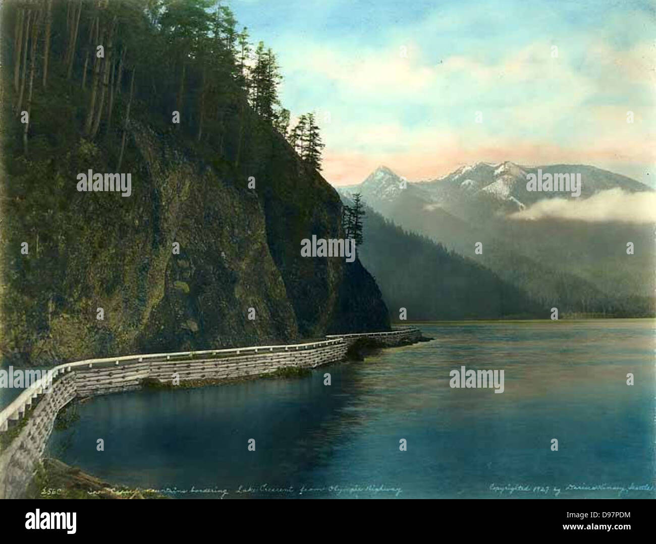 This photograph by Darius Kinsey shows Lake Crescent in Clallam County ...